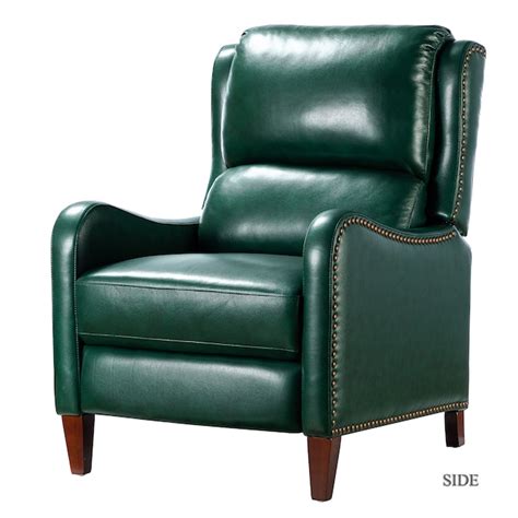 14 Karat Home Norberto Green Leather Recliner Rclb0052 Green At