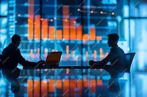 Premium Photo Business Analysts In A Vector Illustration Comparing Operational Benchmarks With