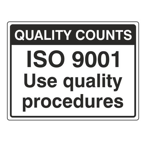 ISO 9001 Quality Procedures Sign Large Landscape