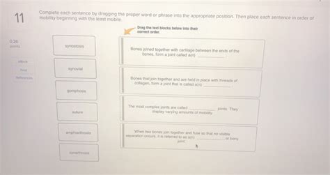 Solved Complete Each Sentence By Dragging The Proper Word Or