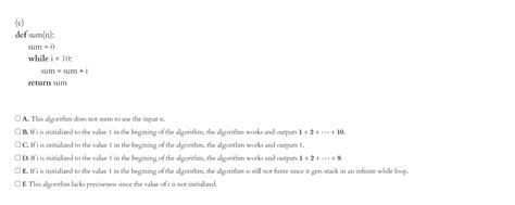 Solved C Def Sum N Sum 0 While I