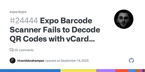 Expo Barcode Scanner Fails To Decode Qr Codes With Vcard Data On Android · Issue 24444 · Expo