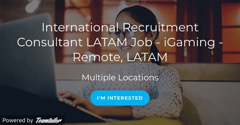 international recruitment consultant latam job igaming remote
