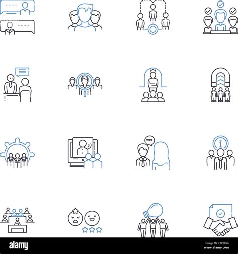 Contract Debate Line Icons Collection Agreement Controversy Legal Obligation Negotiation