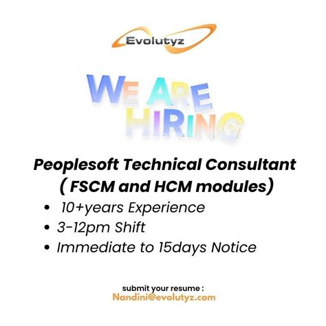 Hiring Peoplesoft Erp Techjobs Careergrowth Joinourteam Nandini
