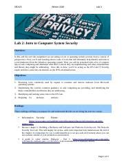 Week 2 SEC625 Winter Lab2 Docx SEC625 Winter 2020 Lab 2 Lab 2 Intro To Computer System