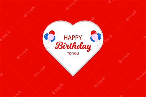 풍선과 하트 모양이 있는 생일 축하 배경 템플릿 디자인 프리미엄 벡터