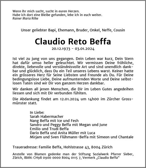 Claudio Reto Beffa Hommages