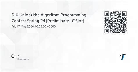 Diu Unlock The Algorithm Programming Contest Spring 24 Preliminary C