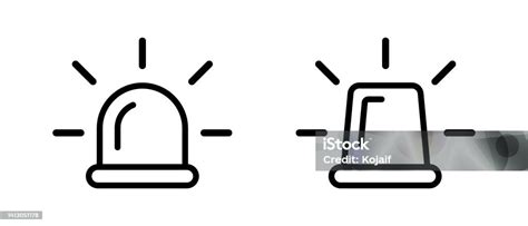 알람 사이렌 벡터 아이콘 세트 응급 사이렌 구급차 또는 경찰 개요 기호 건강 진단에 대한 스톡 벡터 아트 및 기타 이미지 건강 진단 건강관리와 의술 경계 표지
