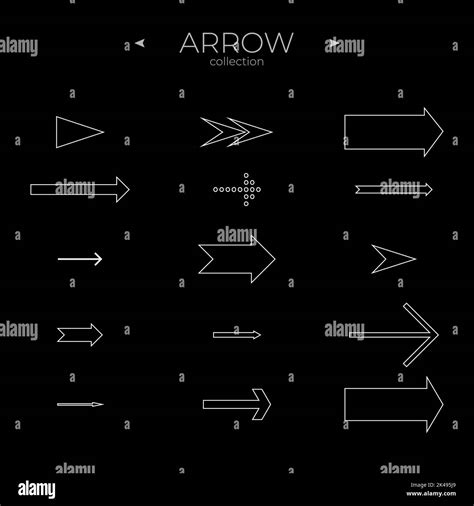 Line Arrow Icon Set Linear Arrow Icons Set Trendy Line Style For