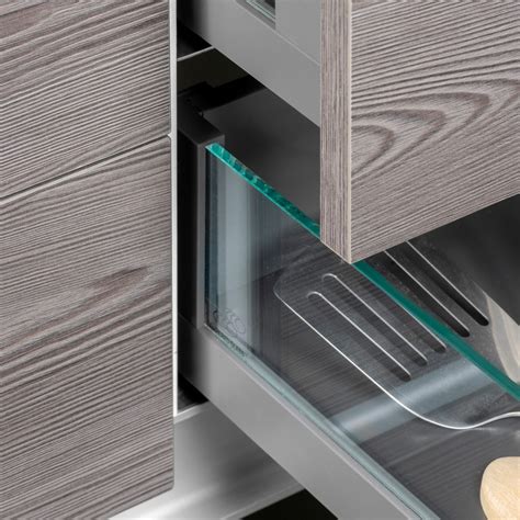 Vertex External Drawer 40kg With Glass Side Panel Height 131mm Depth