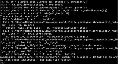 `nnls` Example Code Runs Out Of Memory · Issue 1634 · Librosalibrosa · Github