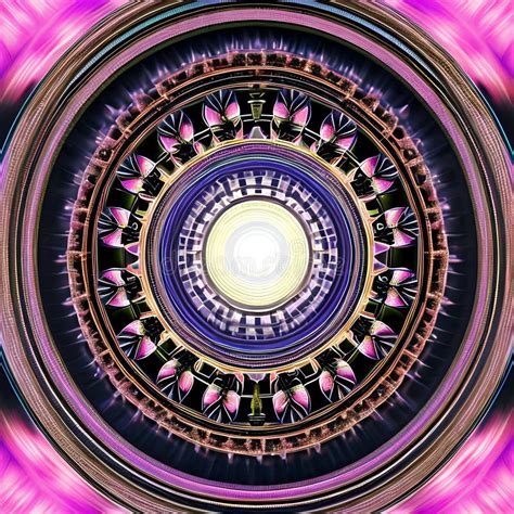 A Circular Design With Intricate Interlocking Shapes In Shades Of Pink And Purple5 Generative