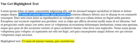 Vue Get Highlighted Text