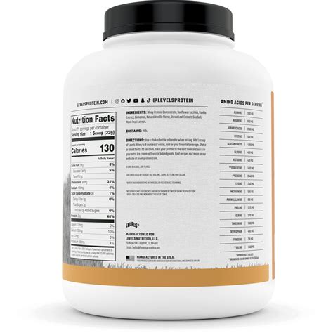 Free Shipping Levels Grass Fed Whey Protein Powder No Artificials