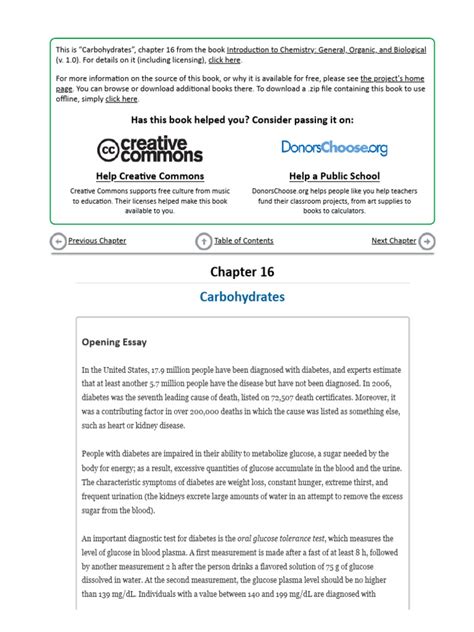 Lec Chapter 16 Carbohydrates Pdf Carbohydrates Sugar Substitute