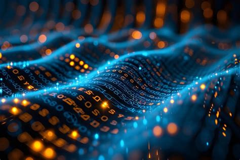 Premium Photo Digital Data Stream In Blue Cyberspace