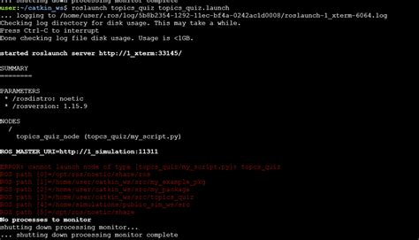 Roslaunch Error Topics Quiz Ros Basics In 5 Days Python The