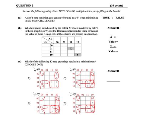 Solved O Which Minterm Is Indicated By The Cell Xand Which