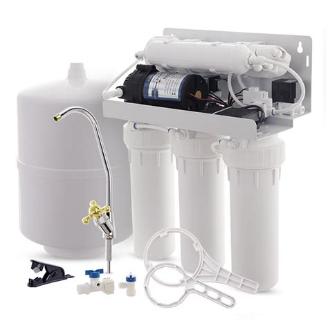 5 Stage Reverse Osmosis System Watrer Filter With Booster Pump 100gpd Ro Membrane China Ro