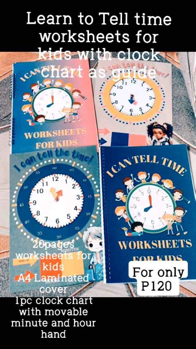 Telling Time Worksheets With Clock Chart A4 Laminated Cover Suitable