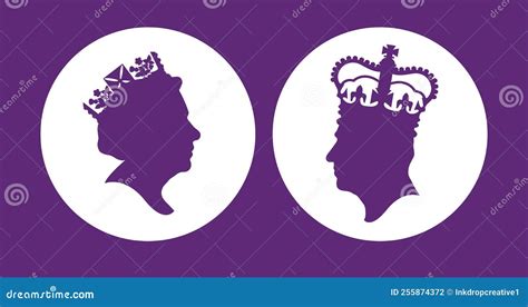 Londra Uk Settembre 2022 Profilo Laterale Silhouette Di Re Charles Iii E Della Regina