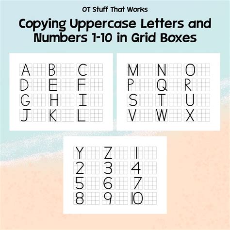 Copying Lowercase Letters And Basic Shapes In Grid Boxes Occupational