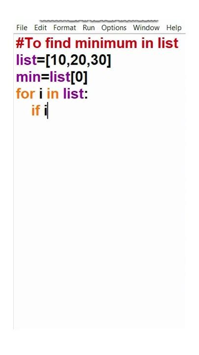 How To Find Minimum Number In List In Python Youtube