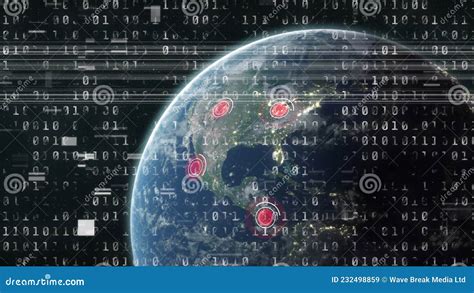 animation of binary coding over planet earth stock video video of