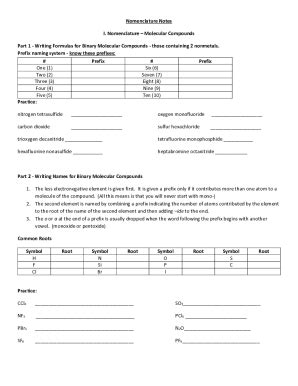 Fillable Online Nomenclature Notes I Writing Formulas For Binary Fax Email Print PdfFiller