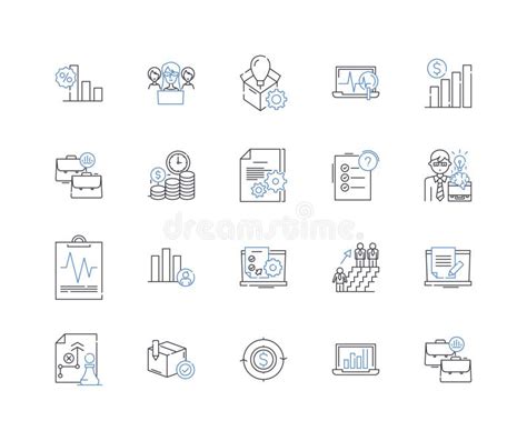 Market Trends Analysis Line Icons Collection Forecasting Insights