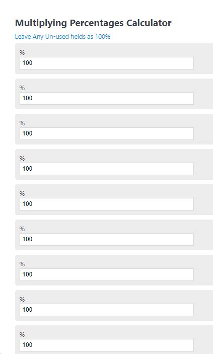 Multiplying Percentages Calculator Calculator Academy