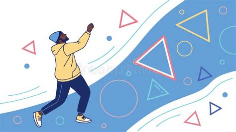 Person Reaching For Abstract Geometric Shapes Vector Design Generative Ai Stock Vector