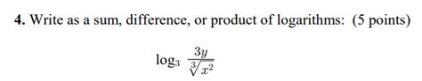 Solved 4 Write As A Sum Difference Or Product Of Chegg Com