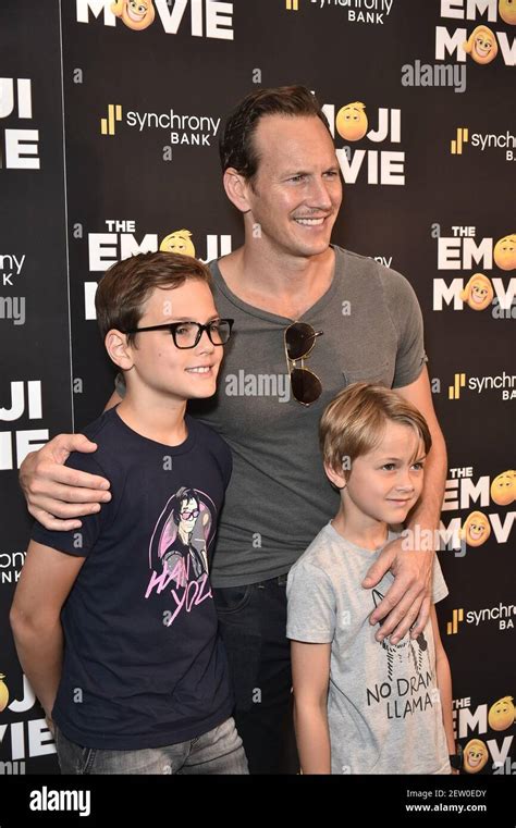 Patrick Wilson Kalin Patrick Wilson And Kassian Mccarrell Wilson Attend The The Emojii Movie