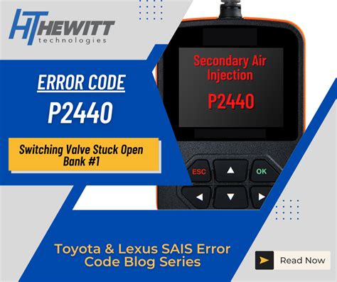 P2440 Secondary Air Injection System Toyota And Lexus Hewitt Tech