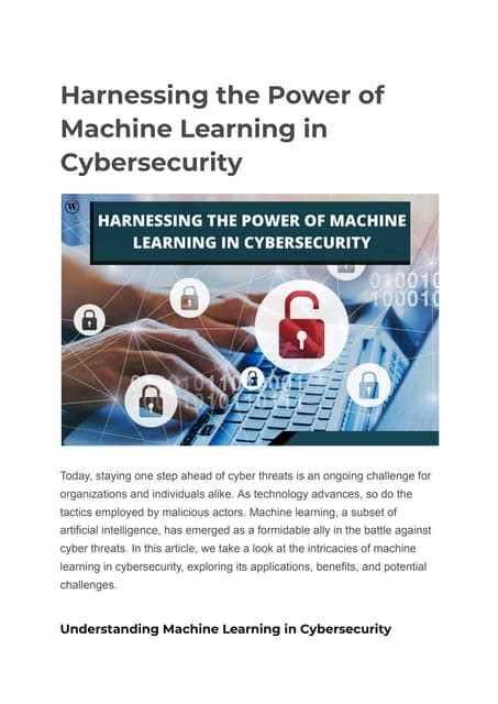 The Role Of Machine Learning In Cybersecurity Pptx Internet Computing