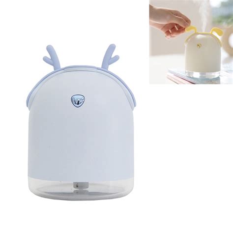 Usb 미니 만화 충전 자동차 바탕 화면 화려한 야간 조명 가습기 블루