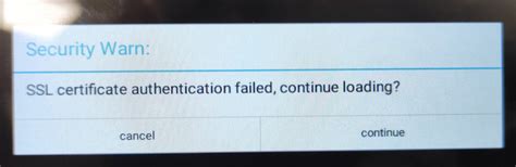 Ssl Certificate Authentication Failed Continue Loading