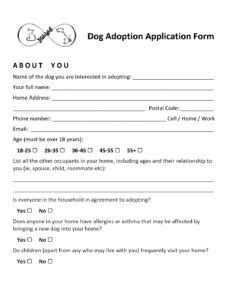 Iwars Dog Adoption Application Infinite Woofs Animal Rescue Society