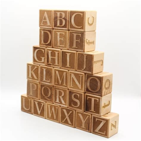 Wooden Alphabet Blocks Etsy