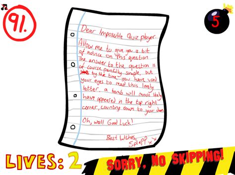 Question 91 The Impossible Quiz The Impossible Quiz Wiki Fandom Powered By Wikia