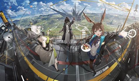 女孩子阿米娅（明日方舟）明日方舟博士明日方舟凯尔希（明日方舟）fisheye Kieedillustration