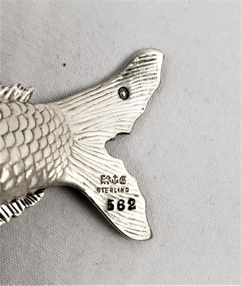 Antique Gorham Sterling Silver Figural Coy Fish Scent Or Perfume Bottle