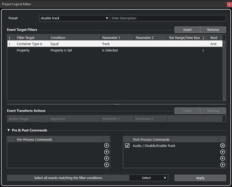 Macro For Rendering Disabling Hiding And Renaming A Selected Event