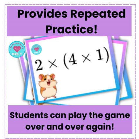 Associative Property Of Multiplication Matching Game For 3rd And 4th