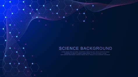 Premium Vector Hexagons Pattern With Glowing Particles And Wave Flow For Science And