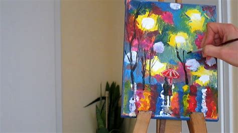 Как нарисовать вечерний пейзаж Уроки живописи и рисования Акрил Техника Ч 2 Demo Tutorial