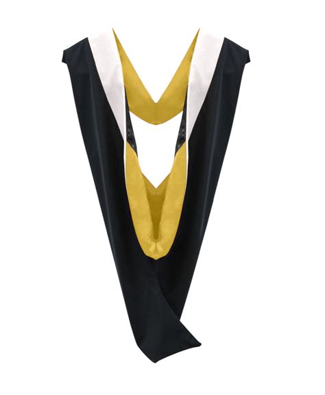 Deluxe Bachelorsmaster Hood White Velvet Golden Yellow And Black